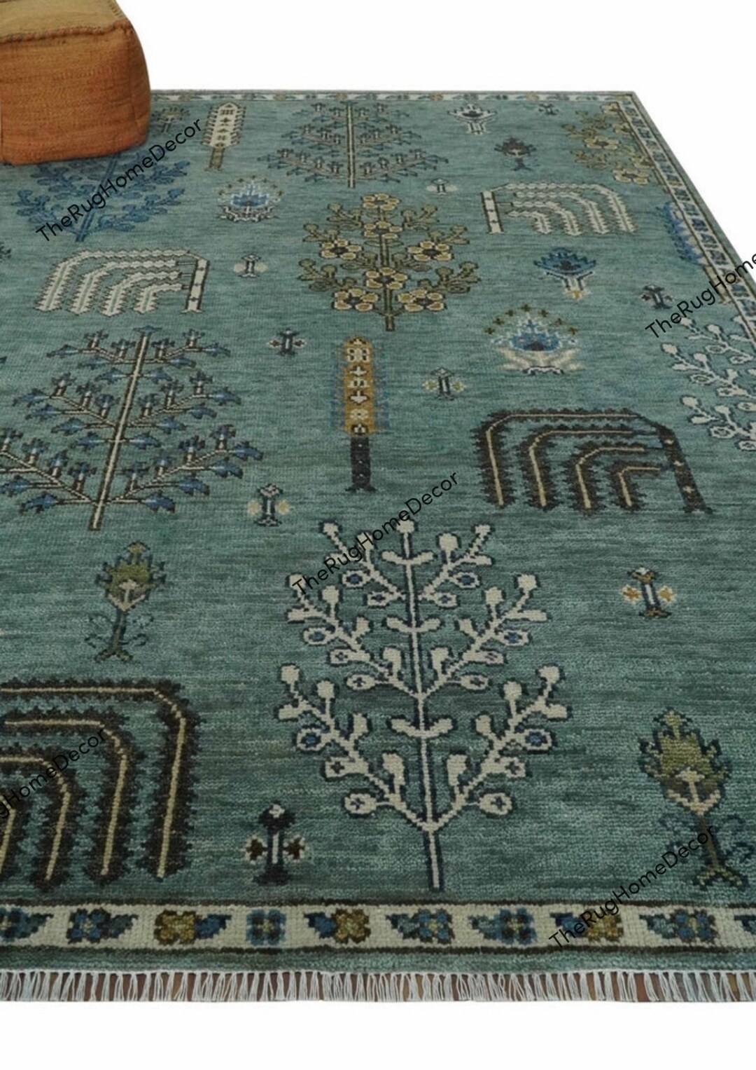 12x15 Bespoke Blue Tree of Life Indo Oushak Premium Wool Rug 5x8, 6x9 ...