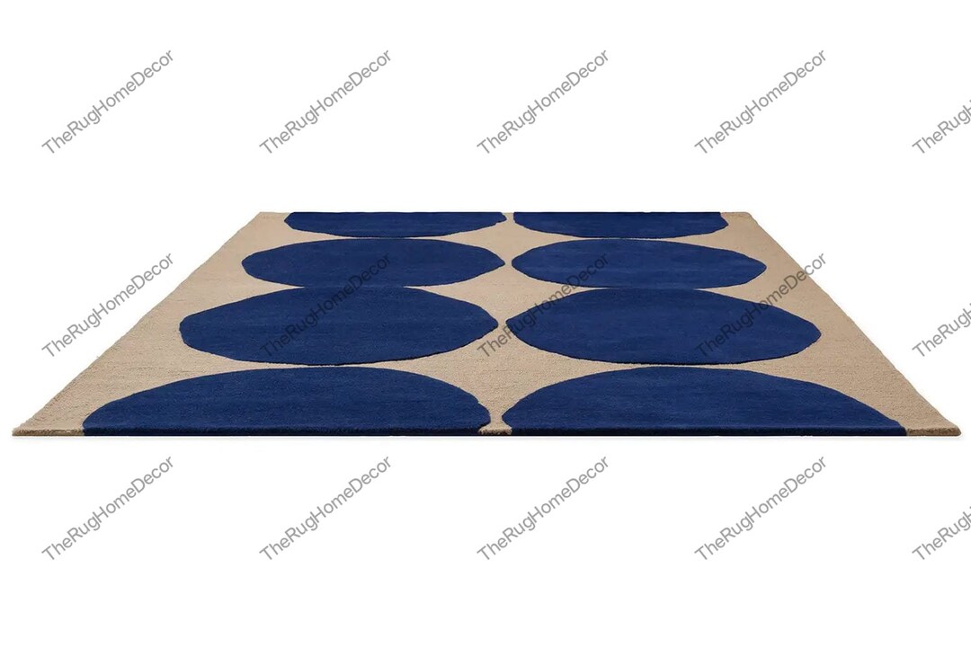 Blue Premium Hand Tufted Rug Modern Wool Hand-tufted 100% Wool Handmade ...