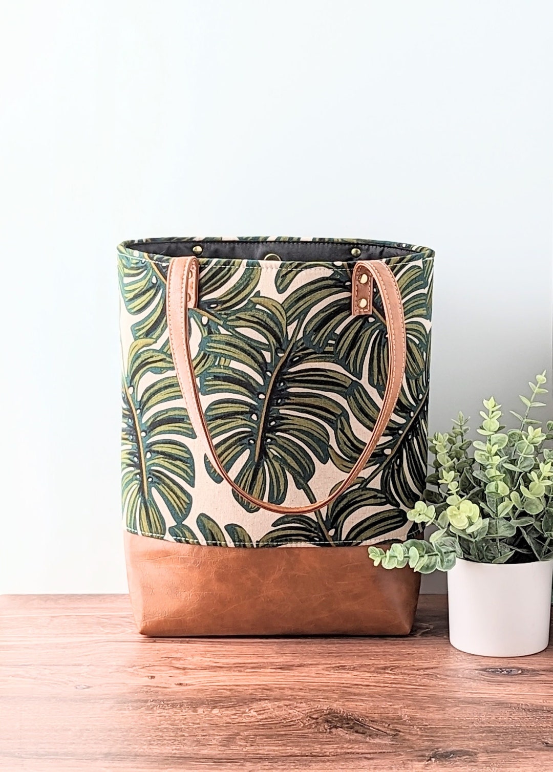 Monstera Leaf Tote: Beautful Plant Bag, Work Tote, - Etsy