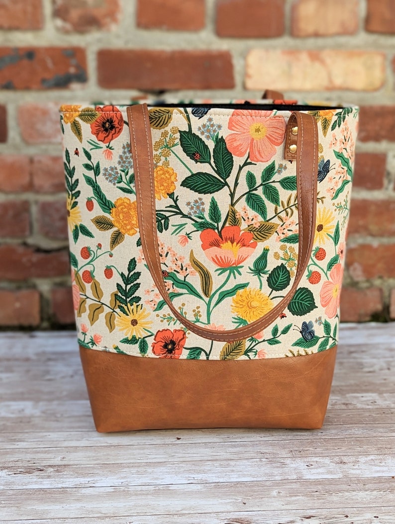 Botanical Floral Tote: Rifle Paper Co, Flower Bag, Vegan Leather, Work ...