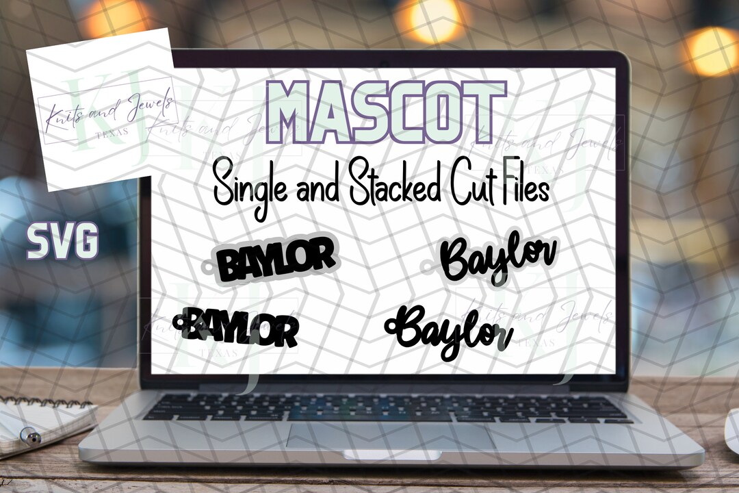 Baylor Mascot Acrylic Word Script Print Single Stacked SVG Bundle ...