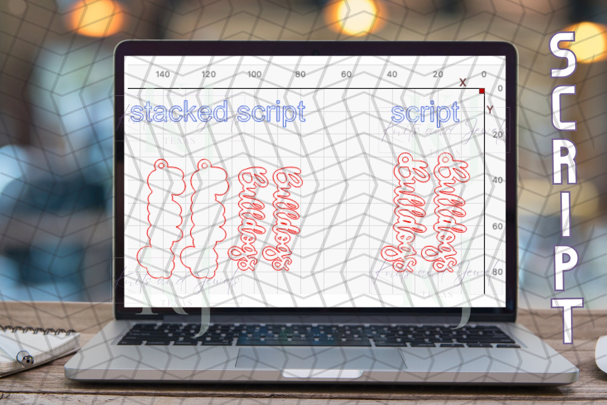 Bulldogs Mascot Acrylic Word Script Print Single Stacked SVG Bundle ...