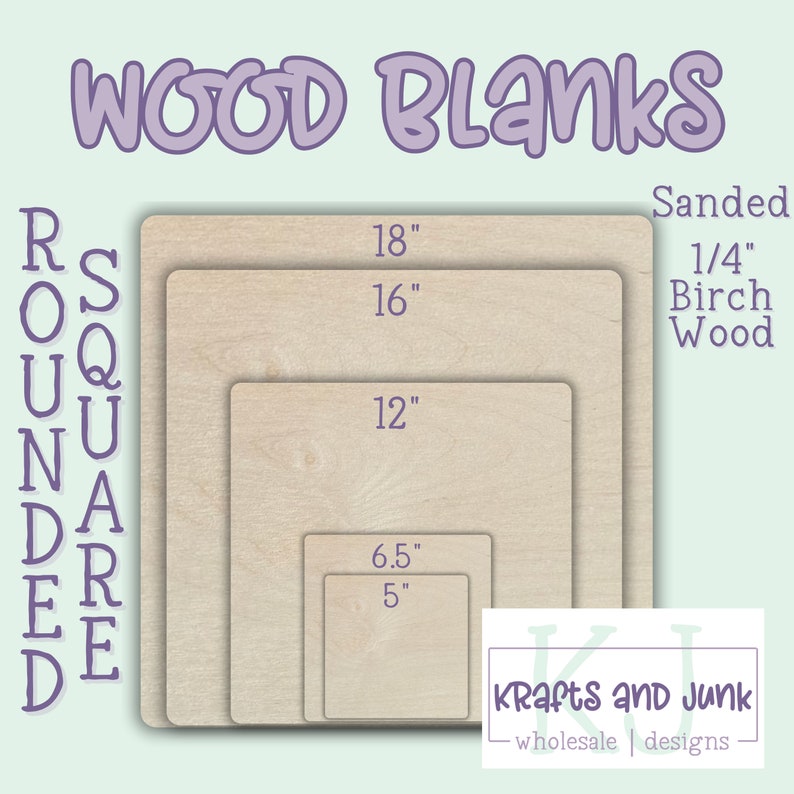 Sanded Birch Wood Rounded Square Sign Cutouts: Craft Blanks - Etsy