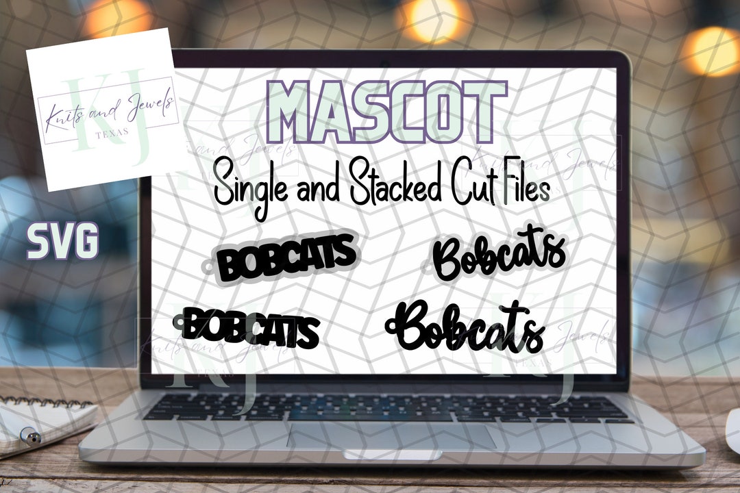 Bulldogs Mascot Acrylic Word Script Print Single Stacked SVG Bundle ...