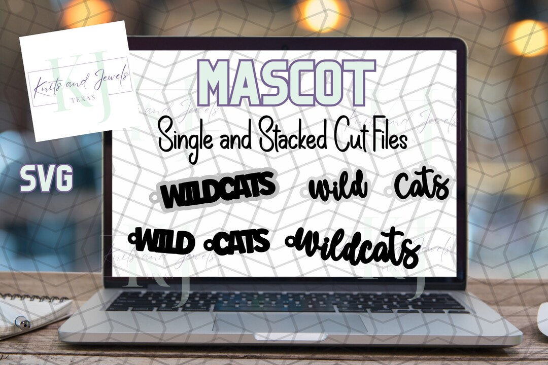Wild Cats Wildcats Mascot Acrylic Word Script Print Single Stacked SVG ...