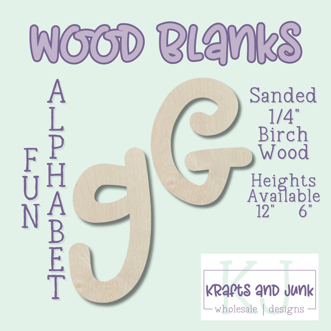 Fun Alphabet Wood Letters Cutouts - Sanded Birch Wood, Wood Blanks ...
