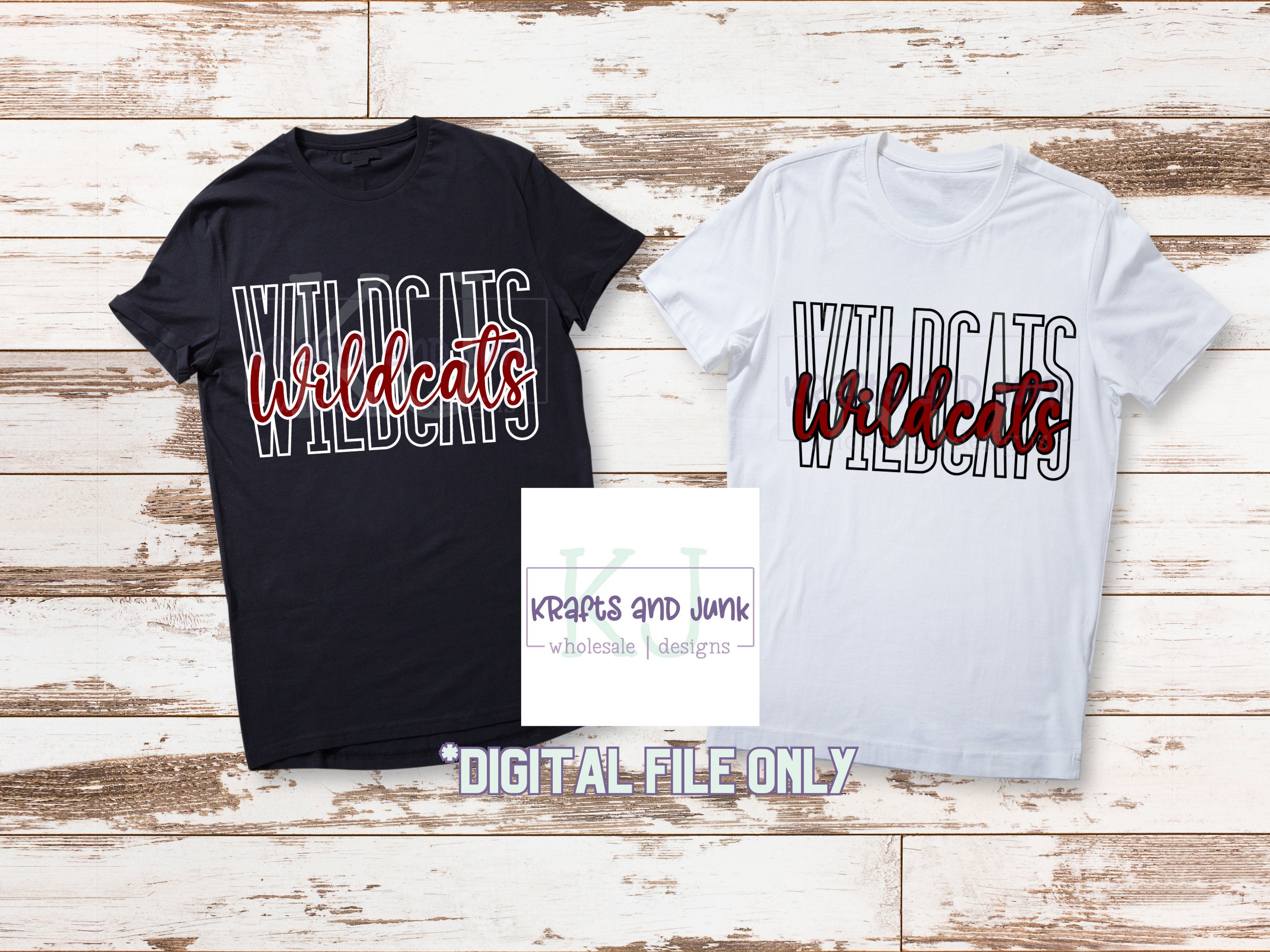 Wildcats Maroon Mascot Spirit Tall Cursive T-shirt Sweatshirt Word Wild ...