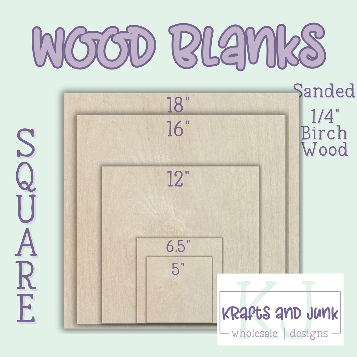 Square Birch Wood Cutout: Sanded Craft Wood Blank - Etsy