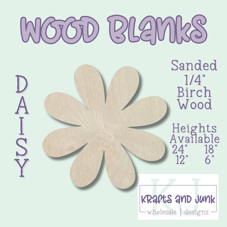 Daisy Flower Sign Cutouts - Sanded Birch Wood, Wood Blanks, Craft ...