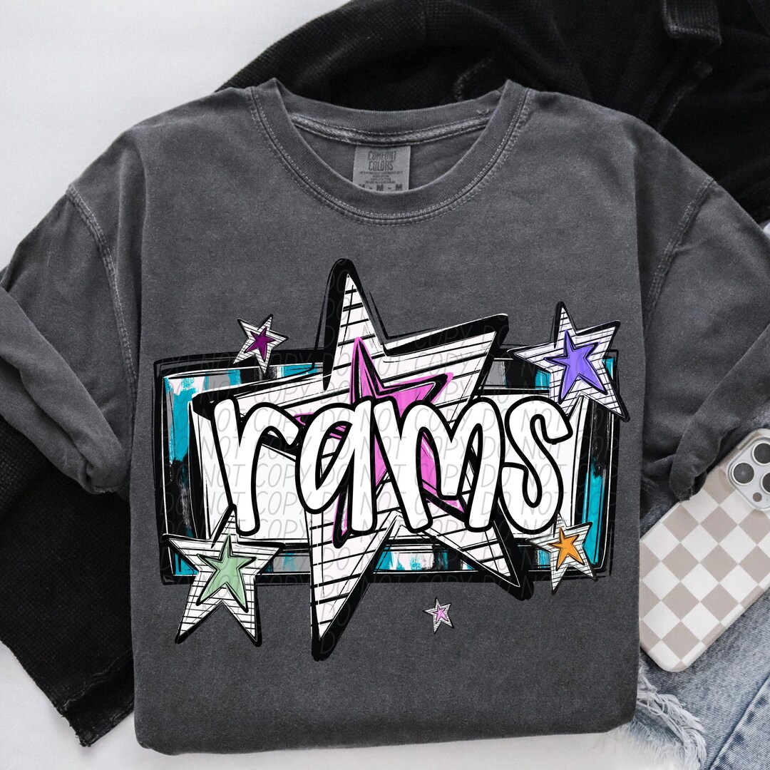 Rams Mascot Teams Rockstar Bubble Names T-shirt - Etsy