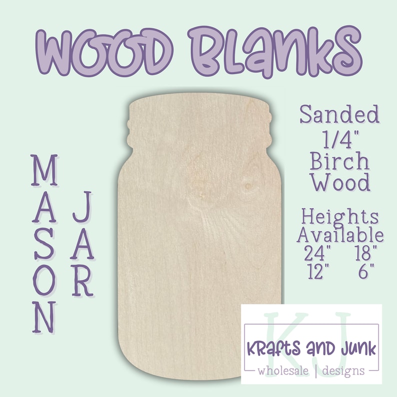 Mason Jar Wood Sign Cutout: Sanded Birch Wood Blank - Etsy