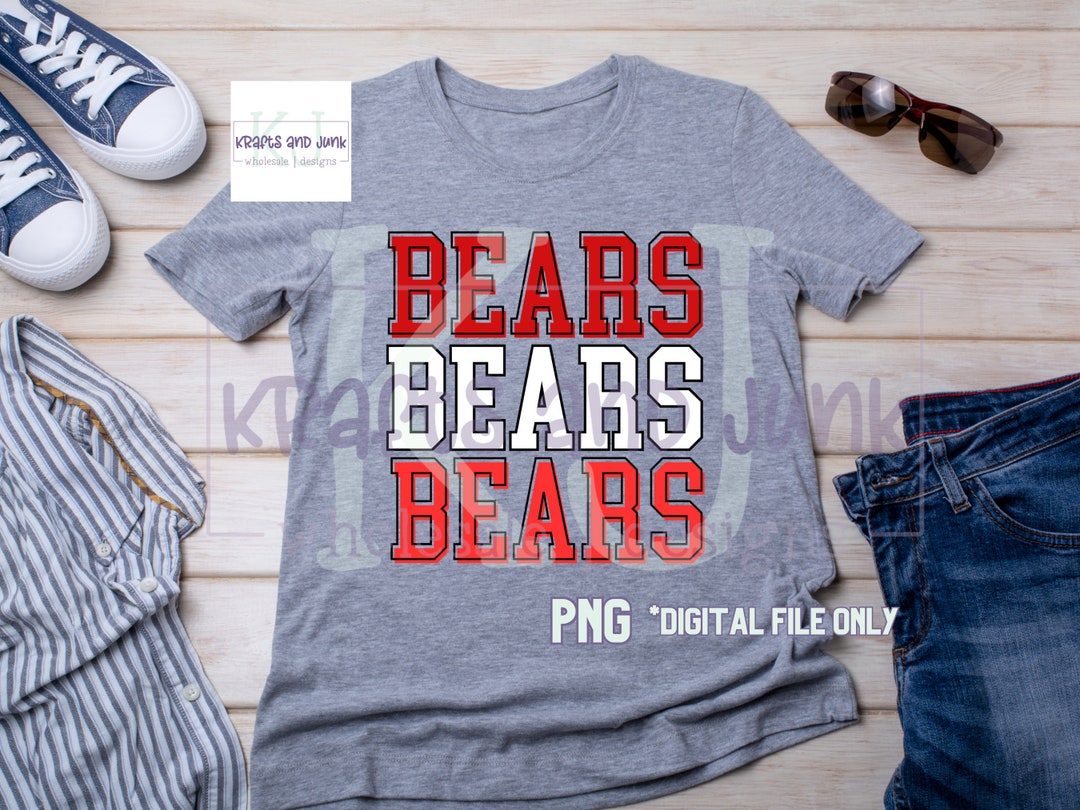 Bears School Mascot Outline Triple T-shirt Sweatshirt Word Education ...