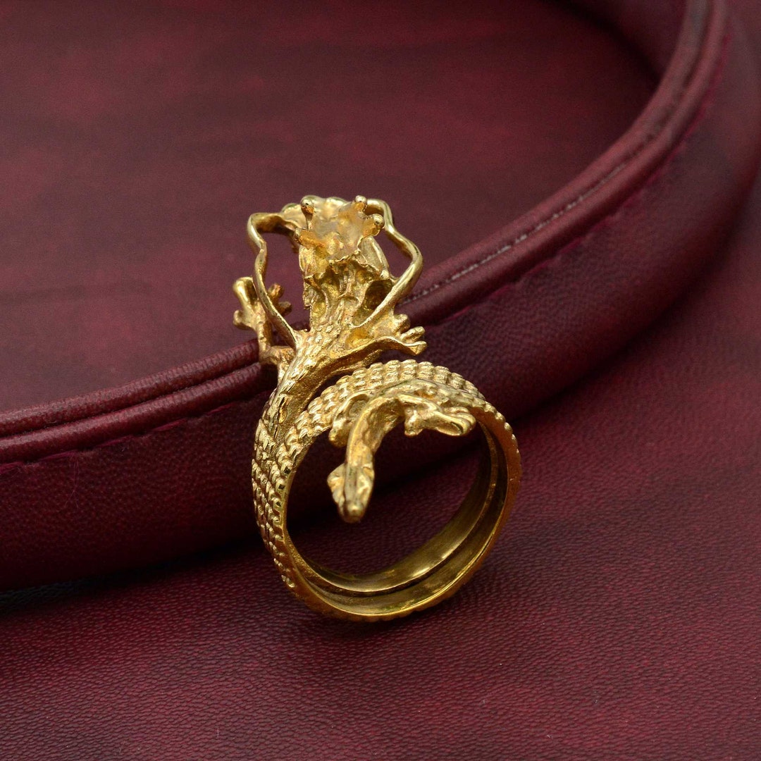 Gold Dragon Ring, Animal Ring,dragon Ring, Gothic Ring, Deco Ring ...