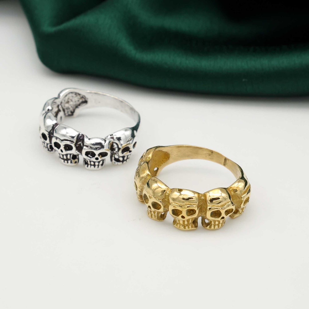 Skull Ring, Horror Ring, Skeleton Ring, Skull Head Ring, Halloween Gift ...