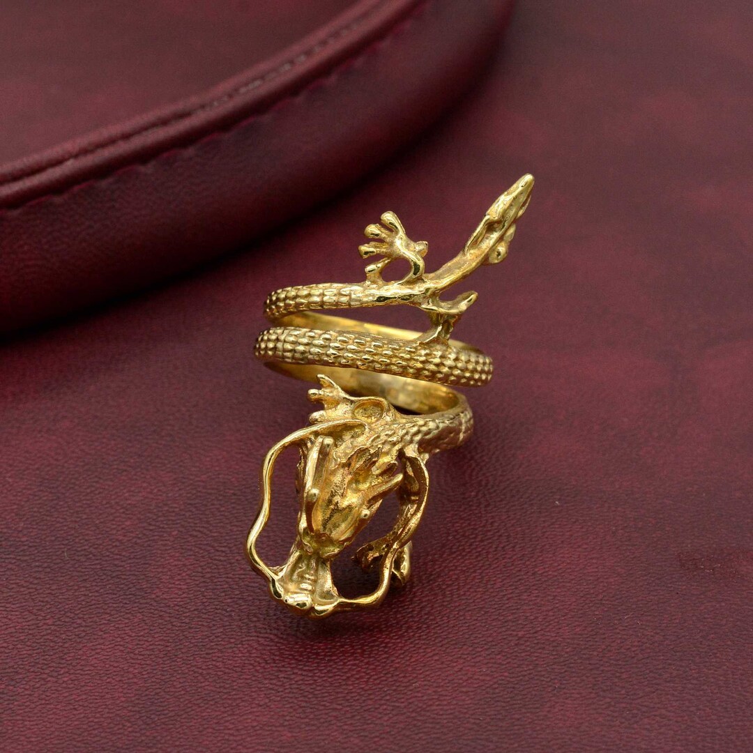 Gold Dragon Ring, Animal Ring,dragon Ring, Gothic Ring, Deco Ring ...