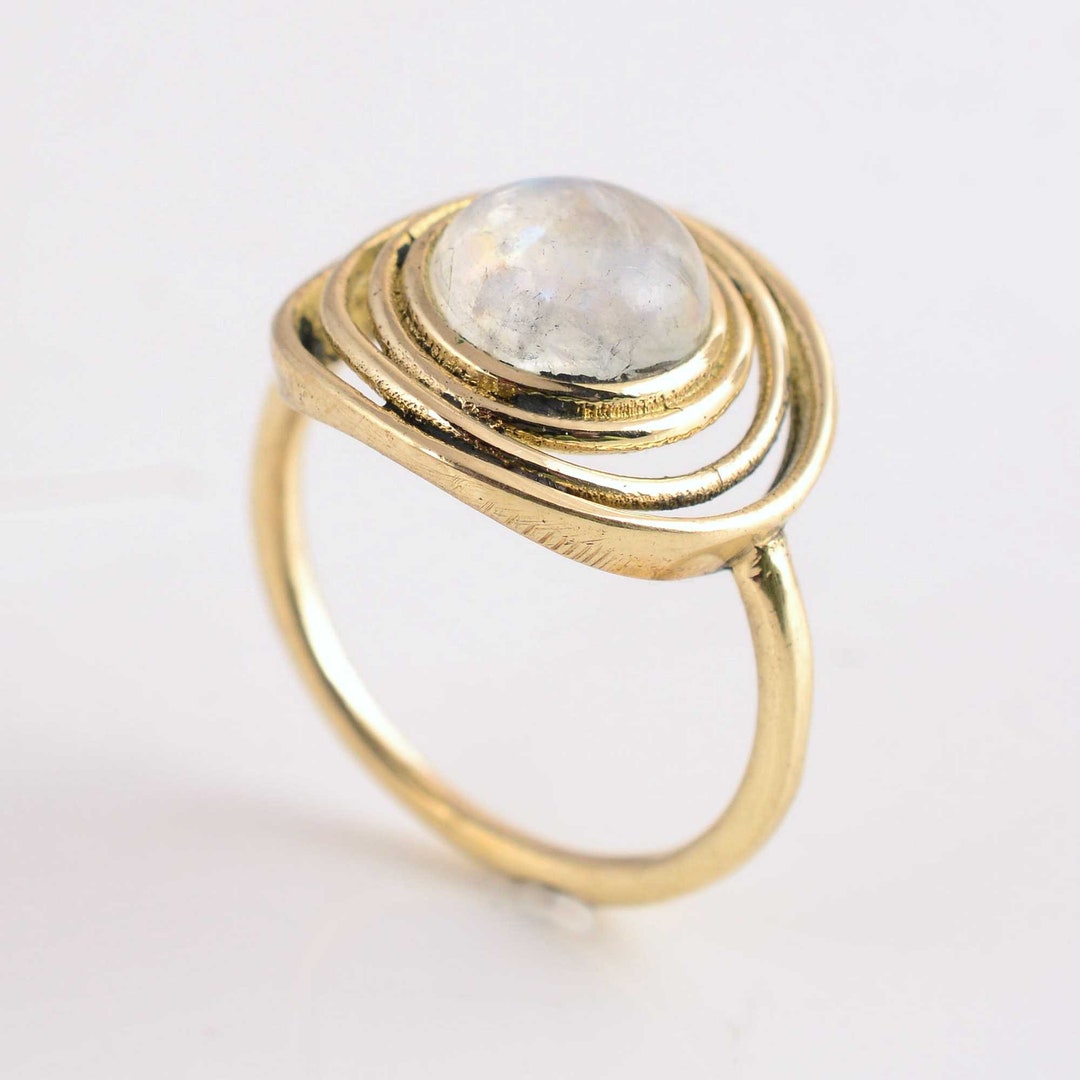 Spiral Ring, Hypnotic Ring, Dainty Ring, Gold Plated Brass Ring ...