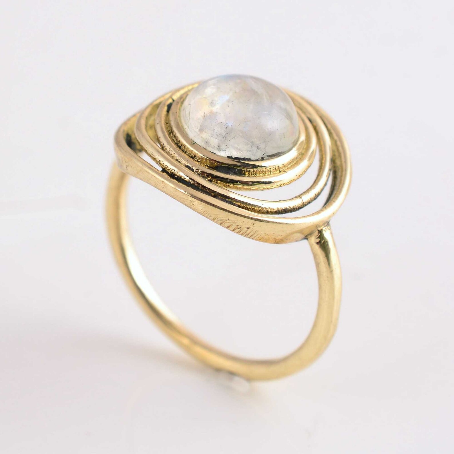 Spiral Ring, Hypnotic Ring, Dainty Ring, Gold Plated Brass Ring ...