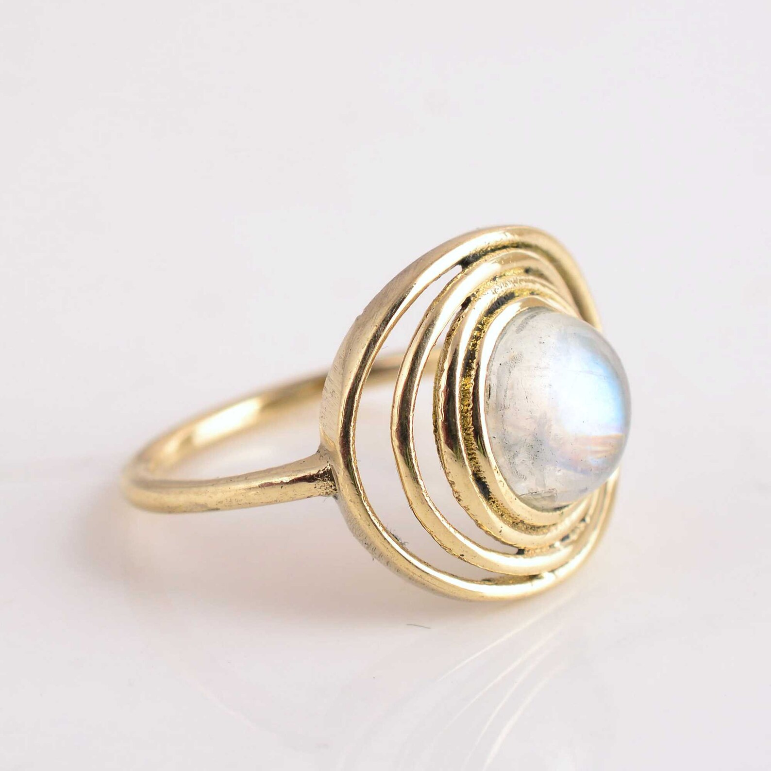 Spiral Ring, Hypnotic Ring, Dainty Ring, Gold Plated Brass Ring ...