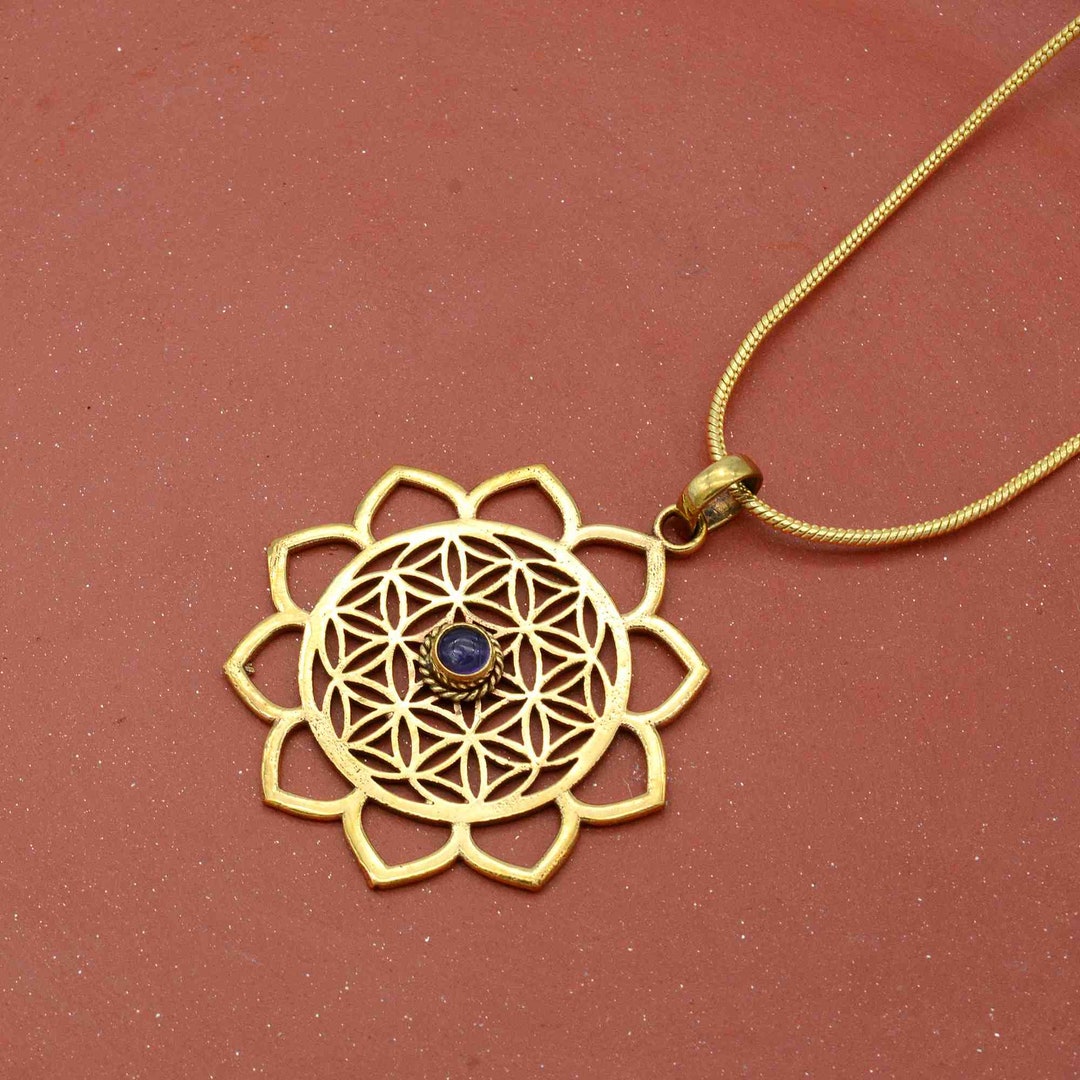Seed of Life Sacred Geometry Pendant, Flower of Life Amulet Spiritual ...