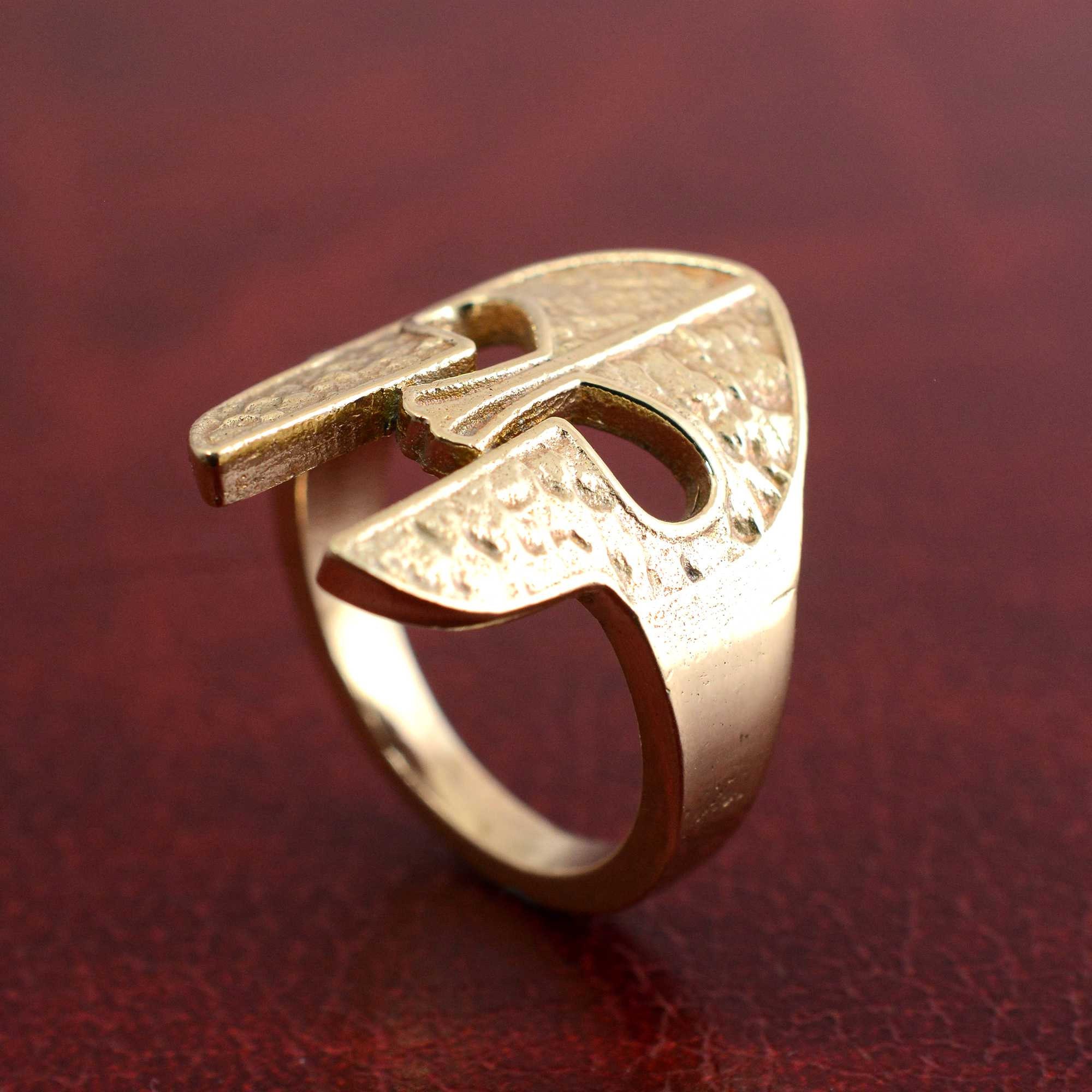 MF Doom Mask Ring, Brass Boho Ring, Handmade Ring, Hip Hop Ring , Gold ...