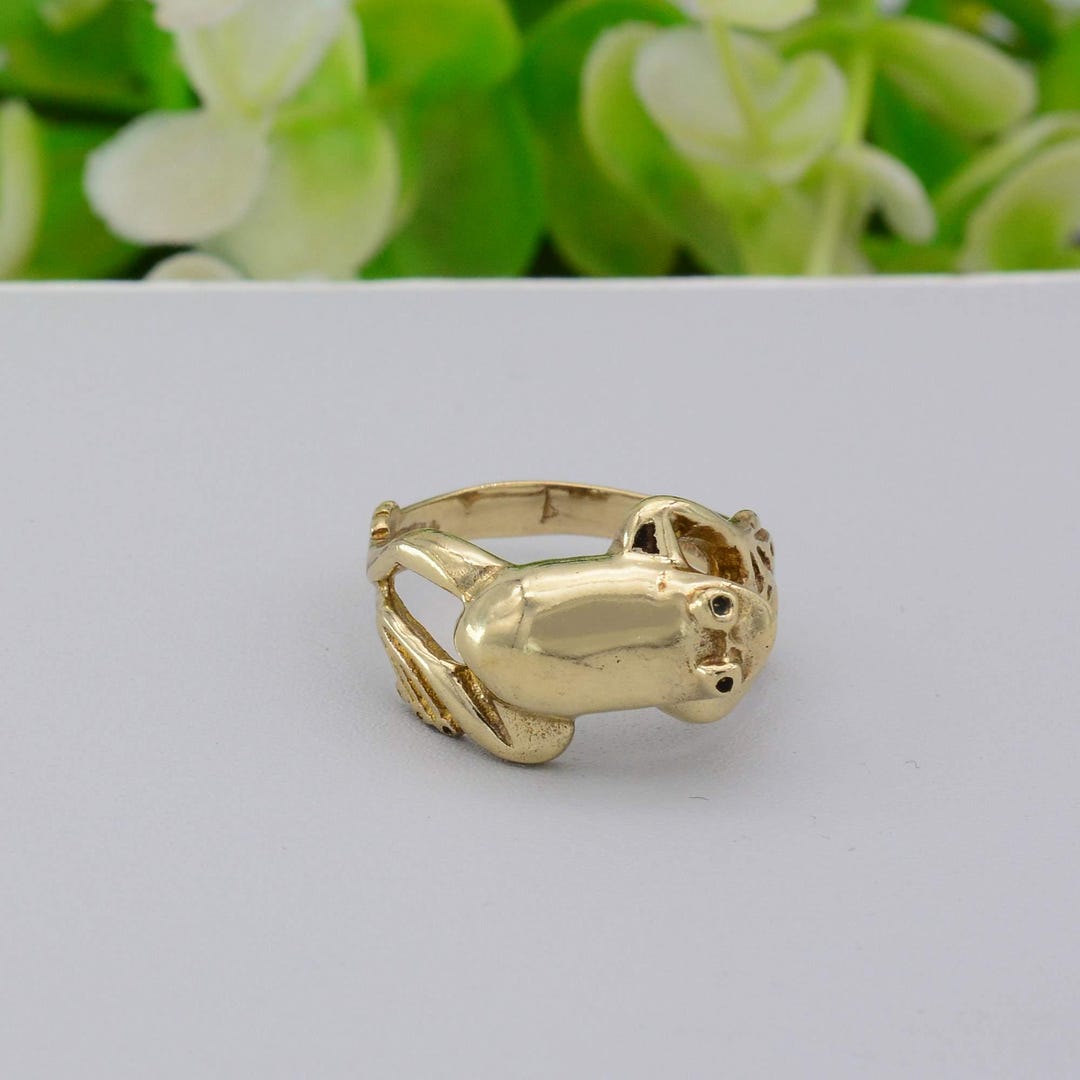 Gold Frog Ring, Brass Ring, Ethnic Brass Ring, Animals Jewelry, Boho ...