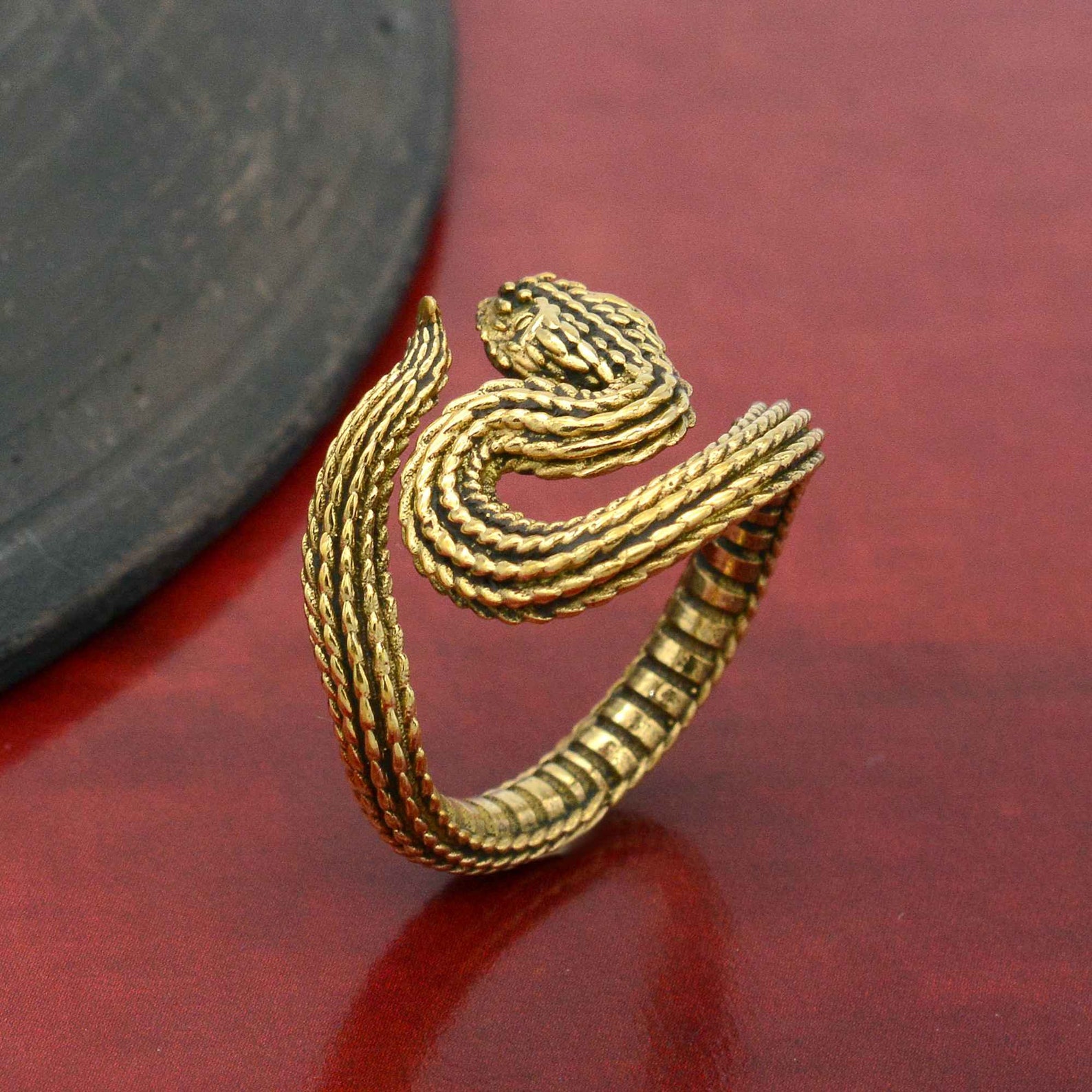 Gold Viper Snake Ring,adjustable Ring,animal Ring,boho Ring,man Snake ...