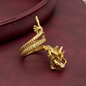 Gold Dragon Ring, Animal Ring,dragon Ring, Gothic Ring, Deco Ring ...