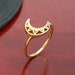 Brass Crescent Moon Ring: Bohemian Mandala Stackable Jewelry, - Etsy