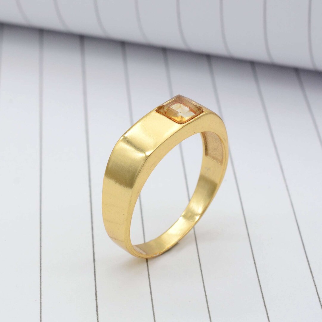 Brass Flat Top Signet Ring: Geometric Minimalist Jewelry, - Etsy