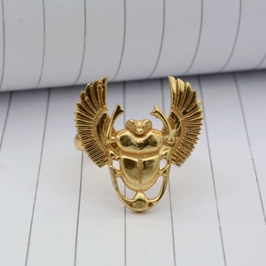 Ancient Ring , Gold Scarab Ring ,beetle Ring ,ancient Egypt, Brass Ring ...