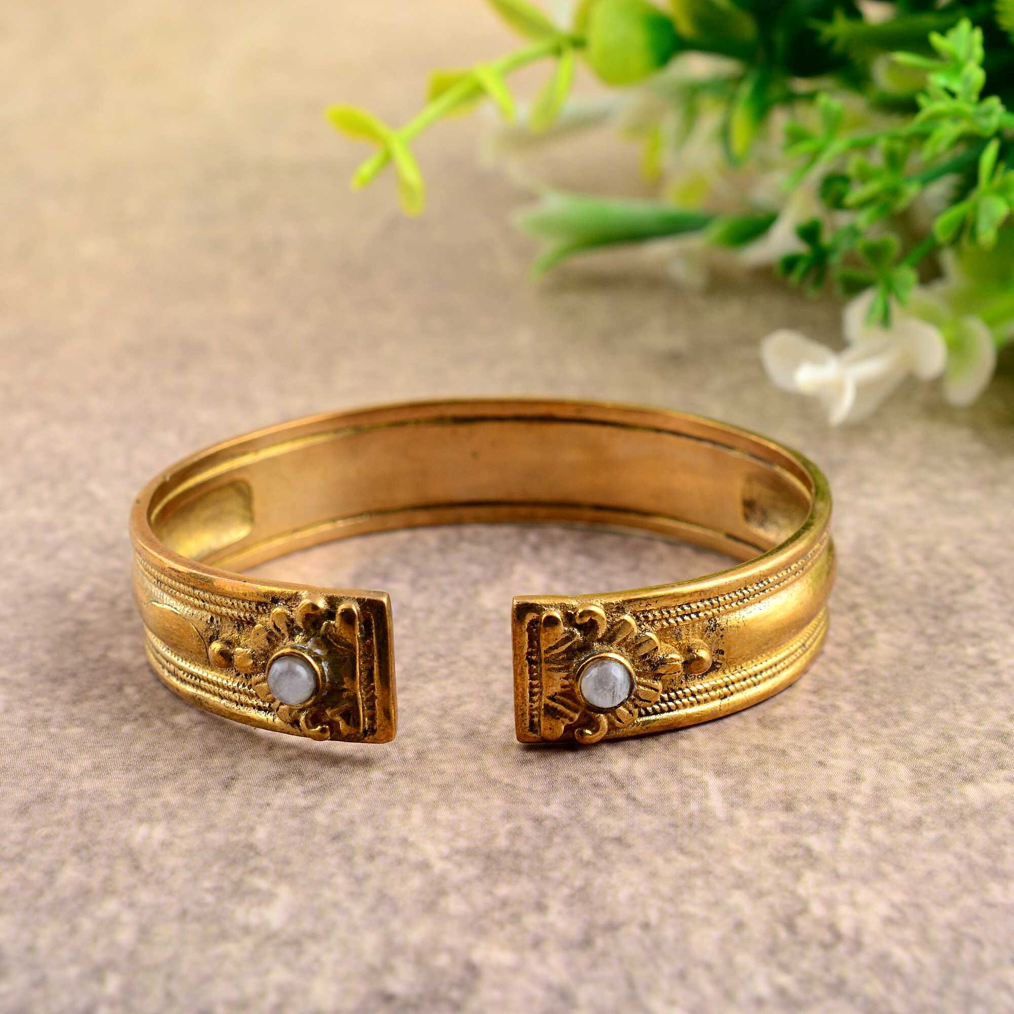 Om Namah Shivay Spiritual Cuff Bracelet, Moonstone Bracelet, Adjustable ...