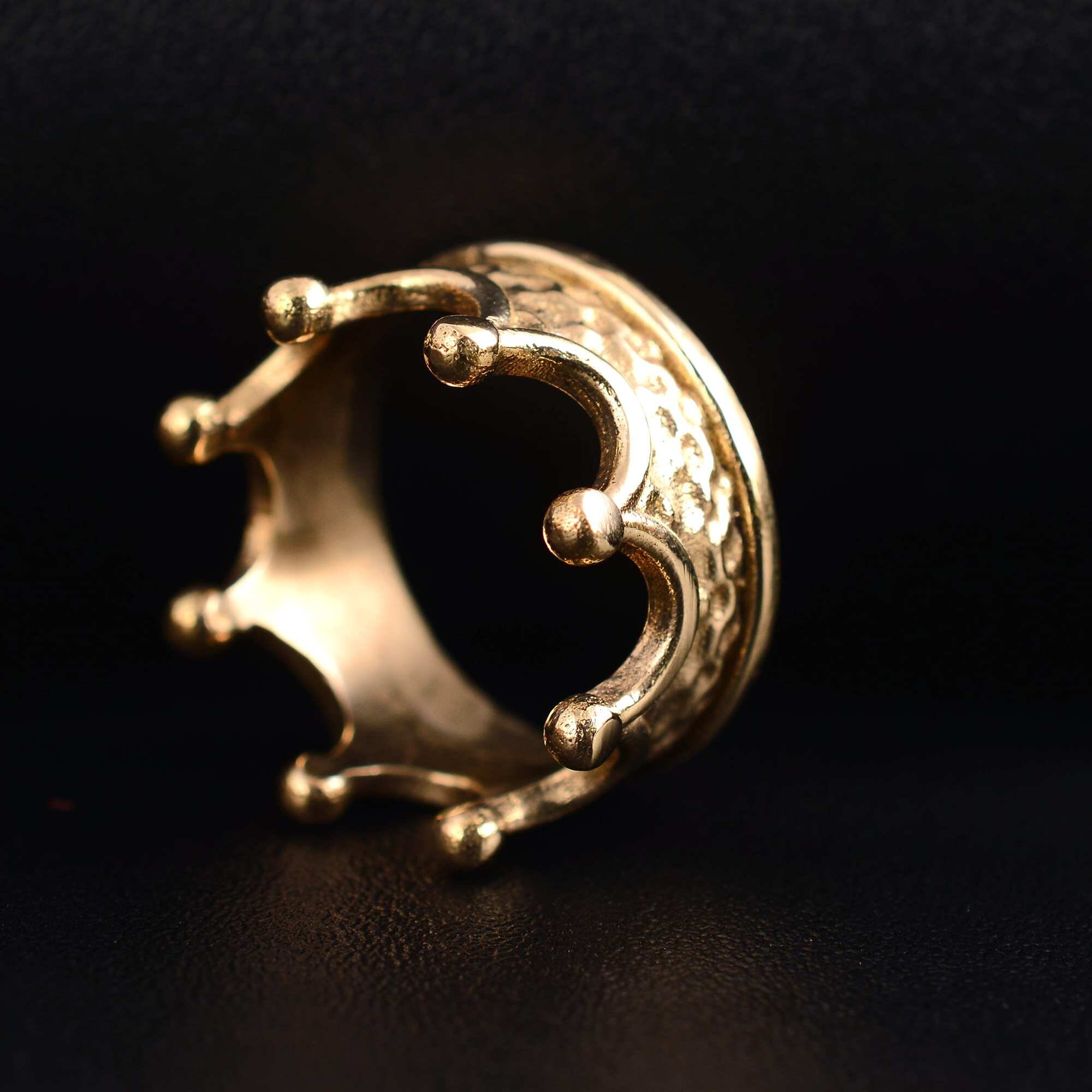 Solid Gold Crown Ring, Queen Ring, Wide Crown Ring, Royal Crown ...