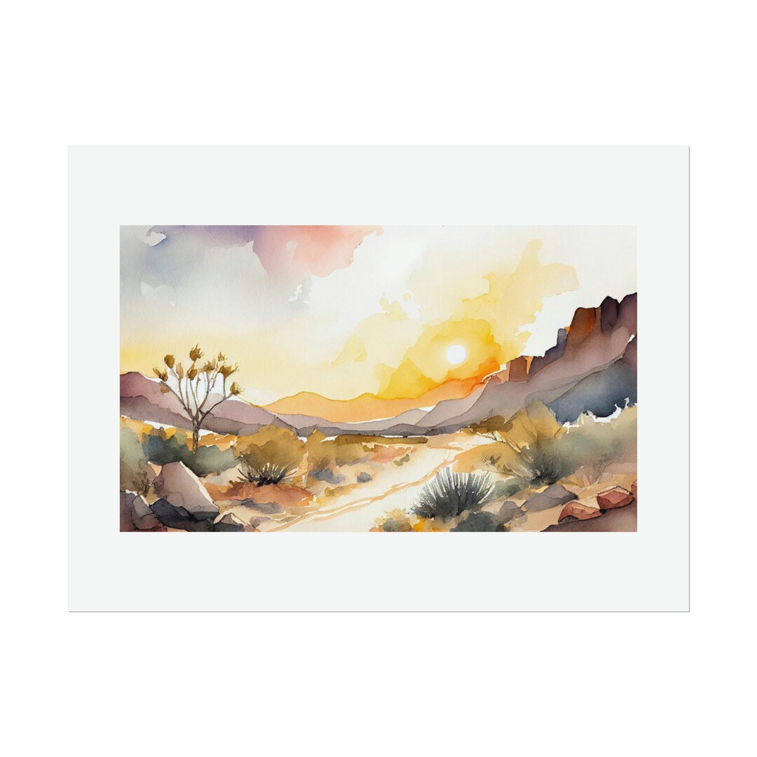 Desert Landscape #4 Watercolor Print - Etsy