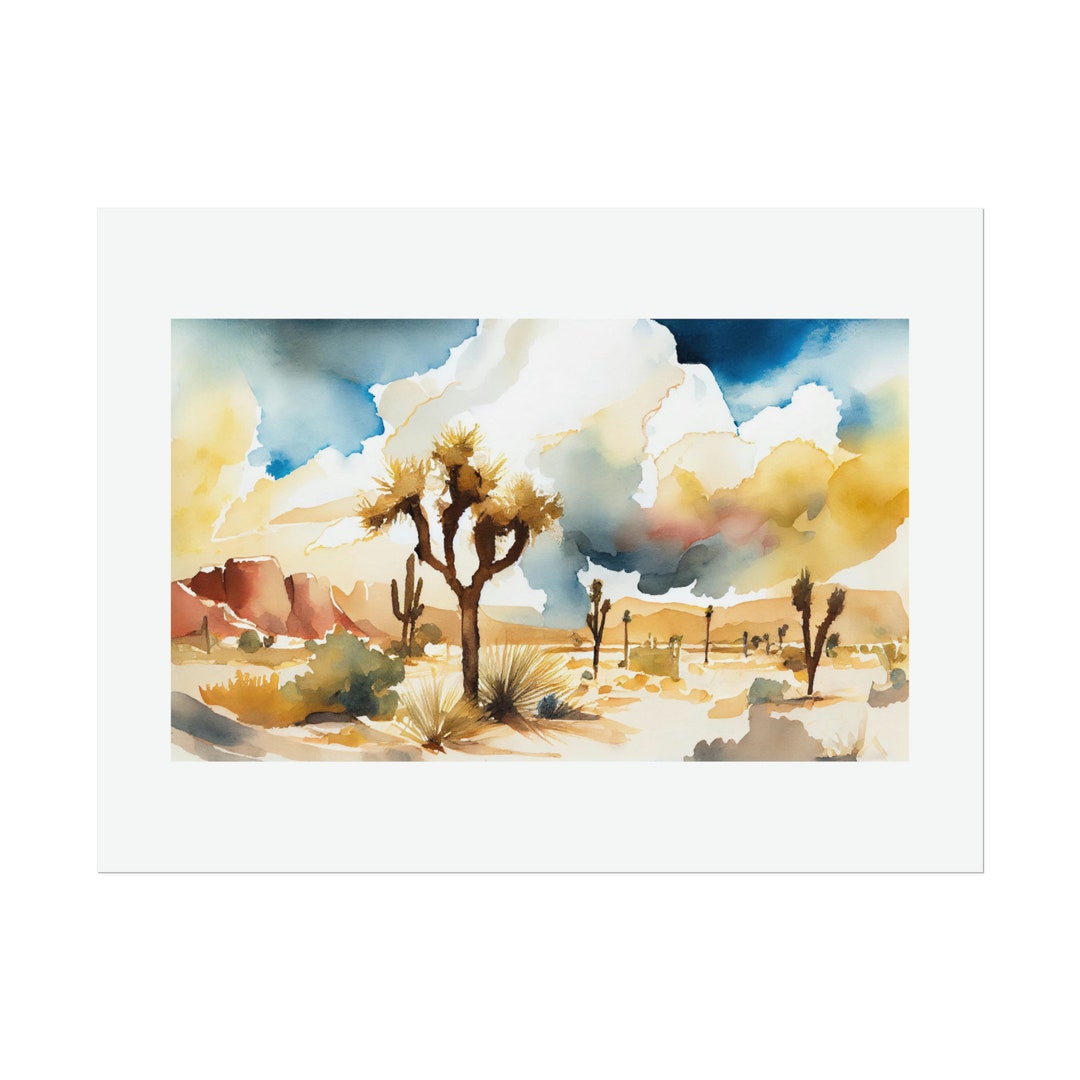 Desert Landscape #8 Watercolor Print - Etsy