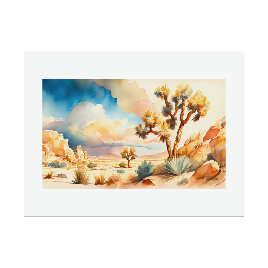 Desert Landscape #9 Watercolor Print - Etsy