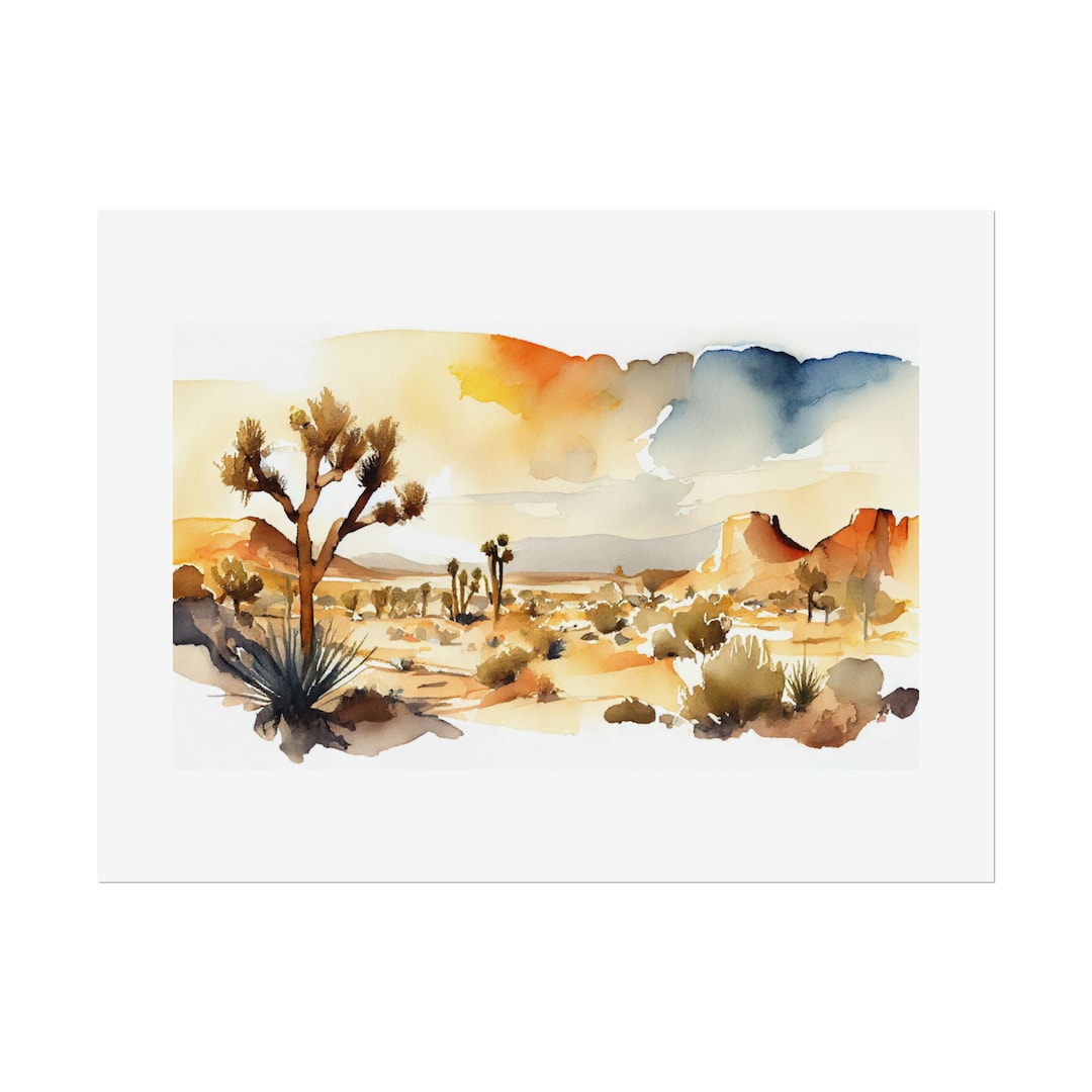 Desert Landscape #7 Watercolor Print - Etsy