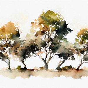 Oak Grove #1 Watercolor Painting - Etsy