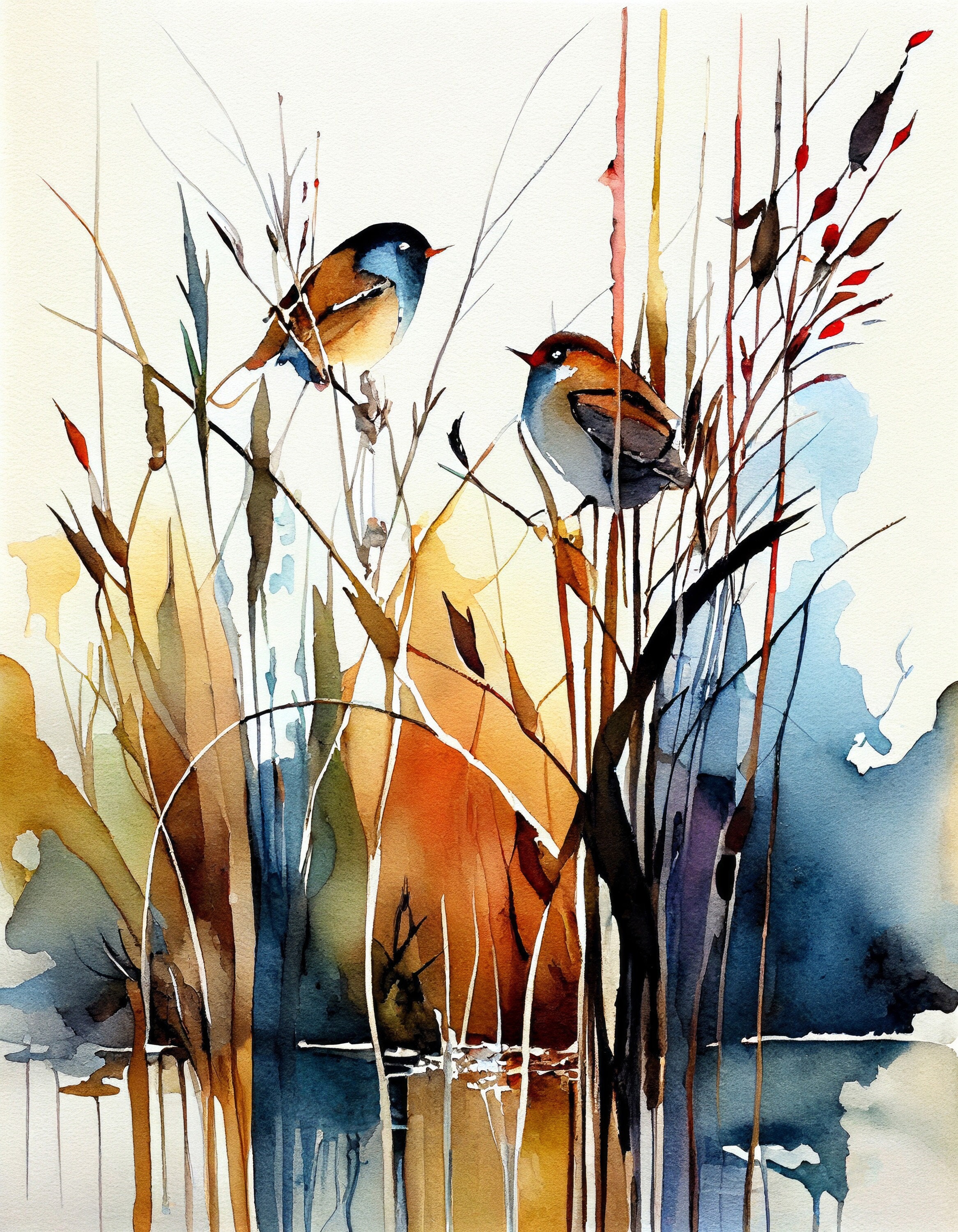 Song Birds 6 Watercolor Print - Etsy