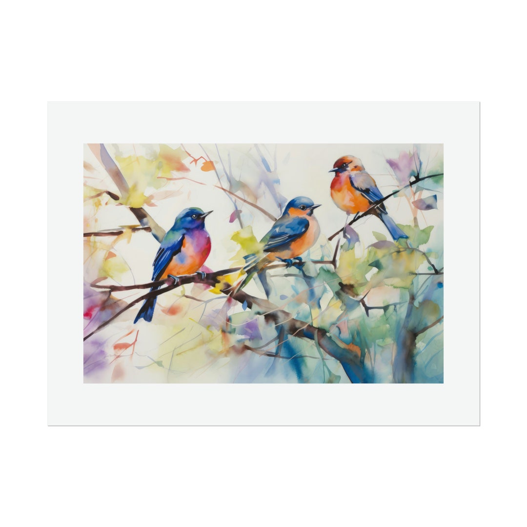 Song Birds #26 Watercolor Print - Etsy