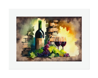 Tuscany Grape Wine Hillside Vineyard Downloadable Wall Art Print ...