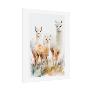 Cute Alpaca Watercolor Art Print - Etsy