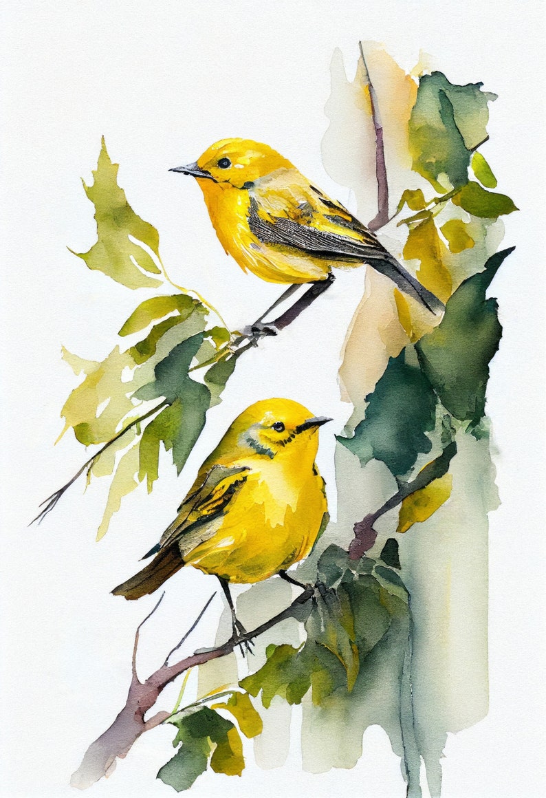 Yellow Warbler Birds #5 Watercolor Print - Etsy