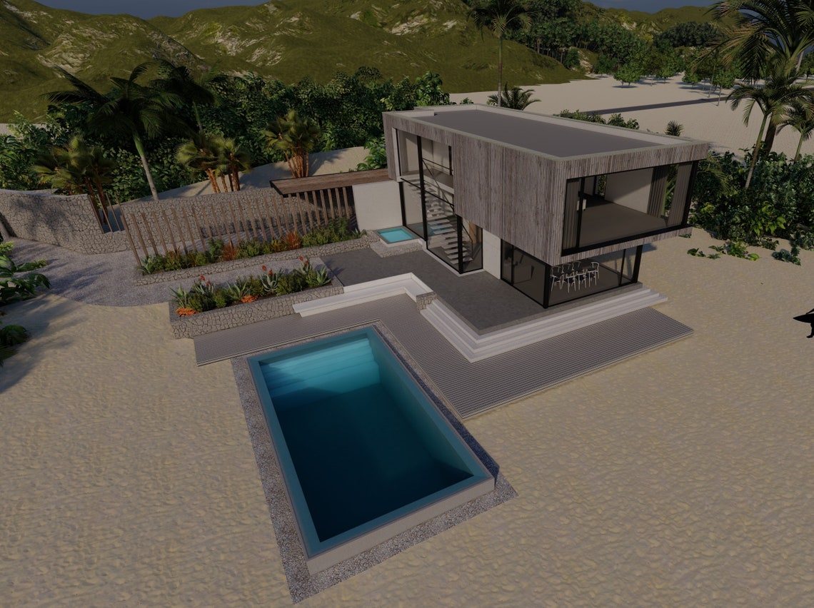 Modern Beach Villa 3D Revit Autodesk - Etsy