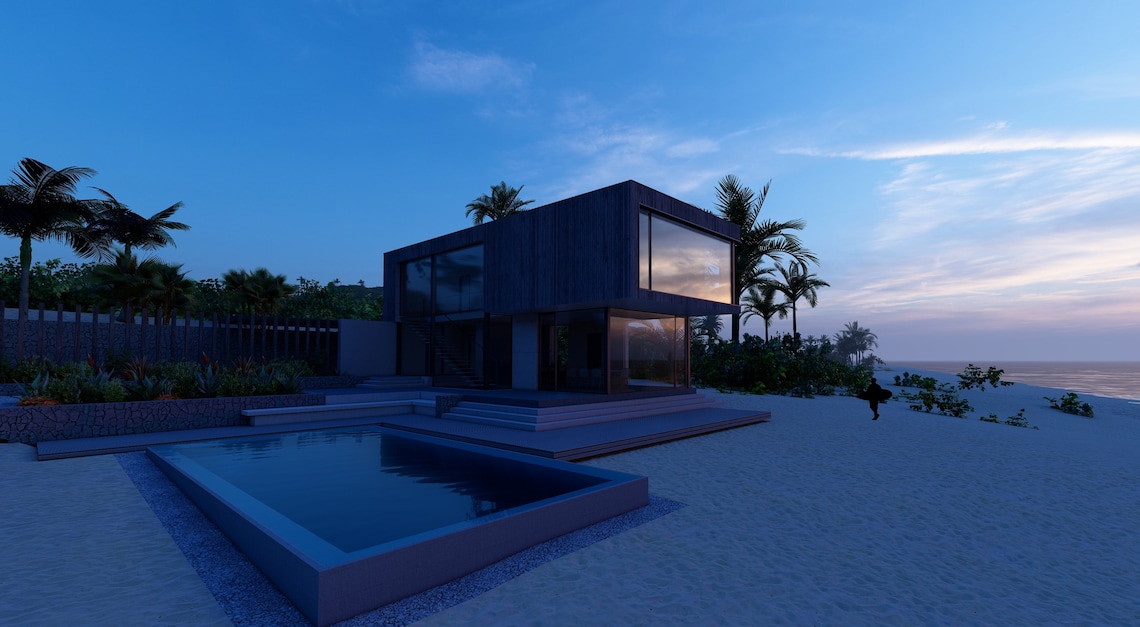 Modern Beach Villa 3D Revit Autodesk - Etsy