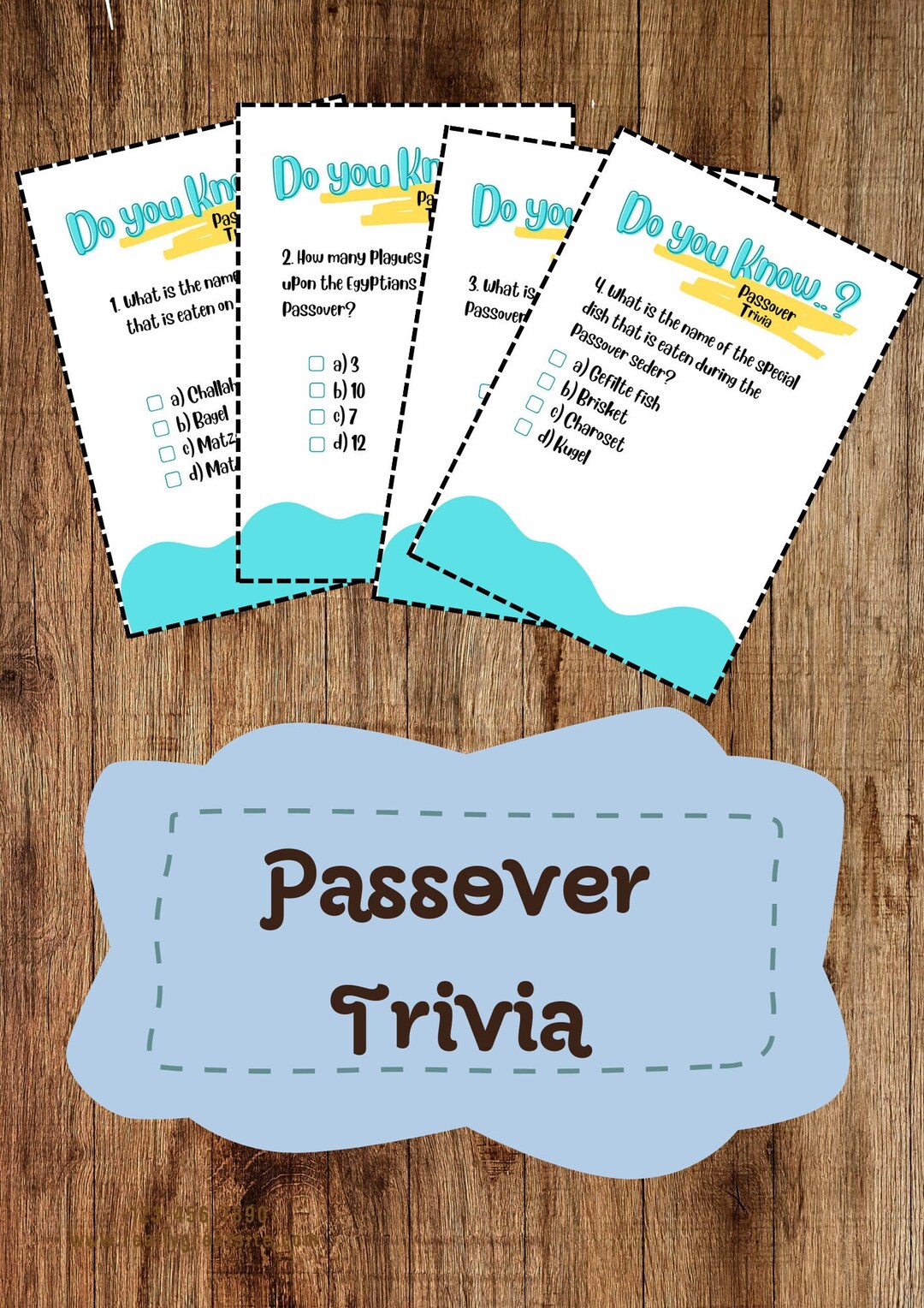 Passover Trivia Cards, Fun Seder Game, Instant Download - Etsy