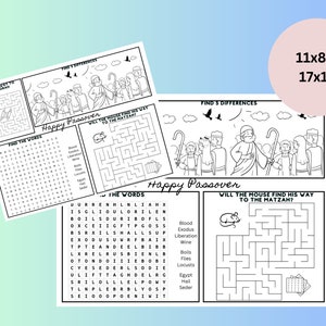 Passover Placemat, Passover Activity for Kids, Pesach Coloring ...