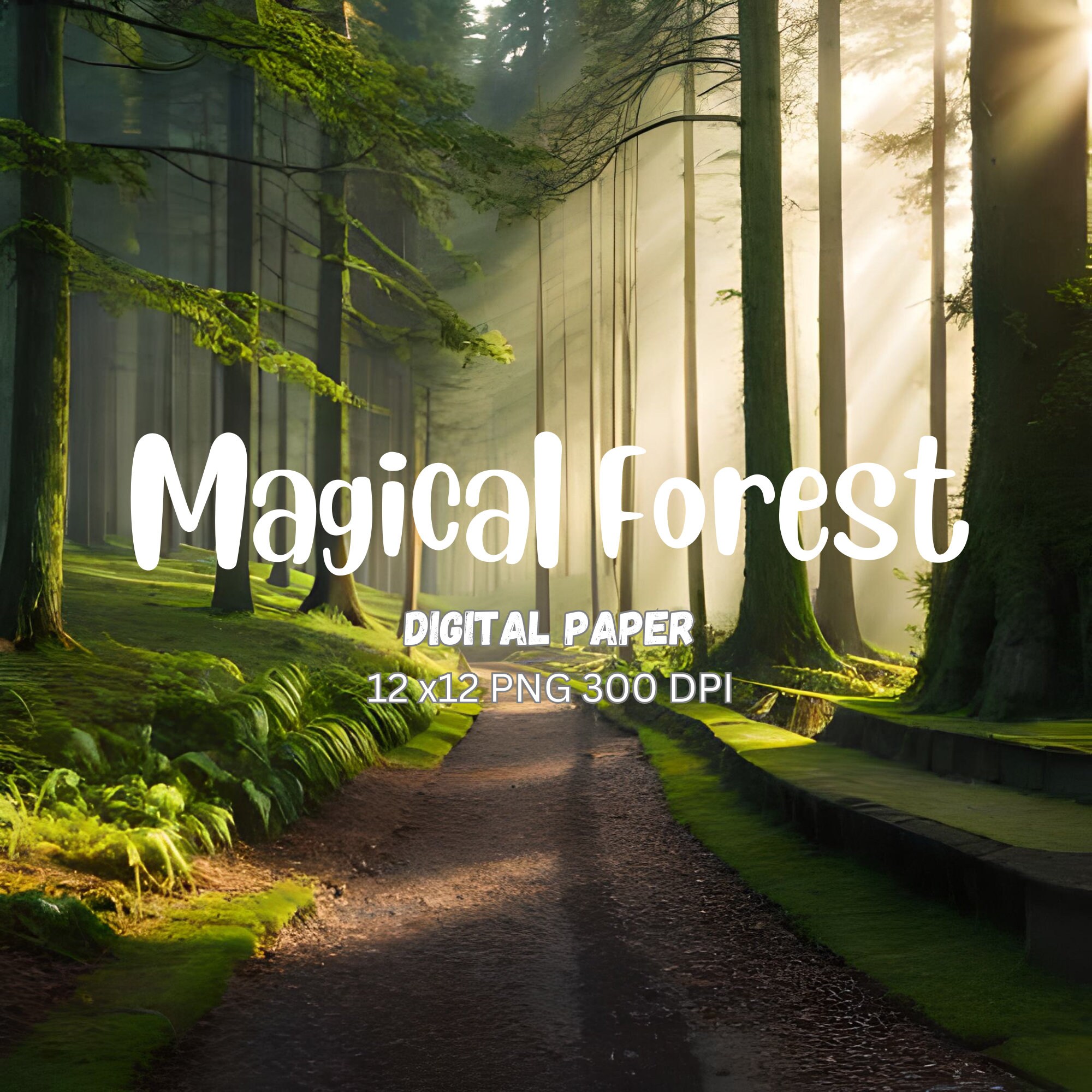 10 Magical Forest Digital Papers, Magical Forest Backdrops , Instant ...