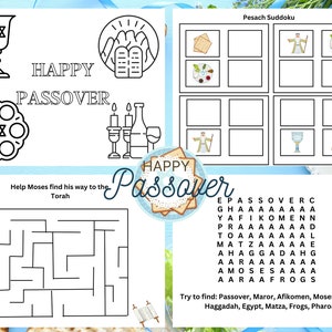 Passover Activity for Kids Pesach Activity for Kids Passover Placemat ...