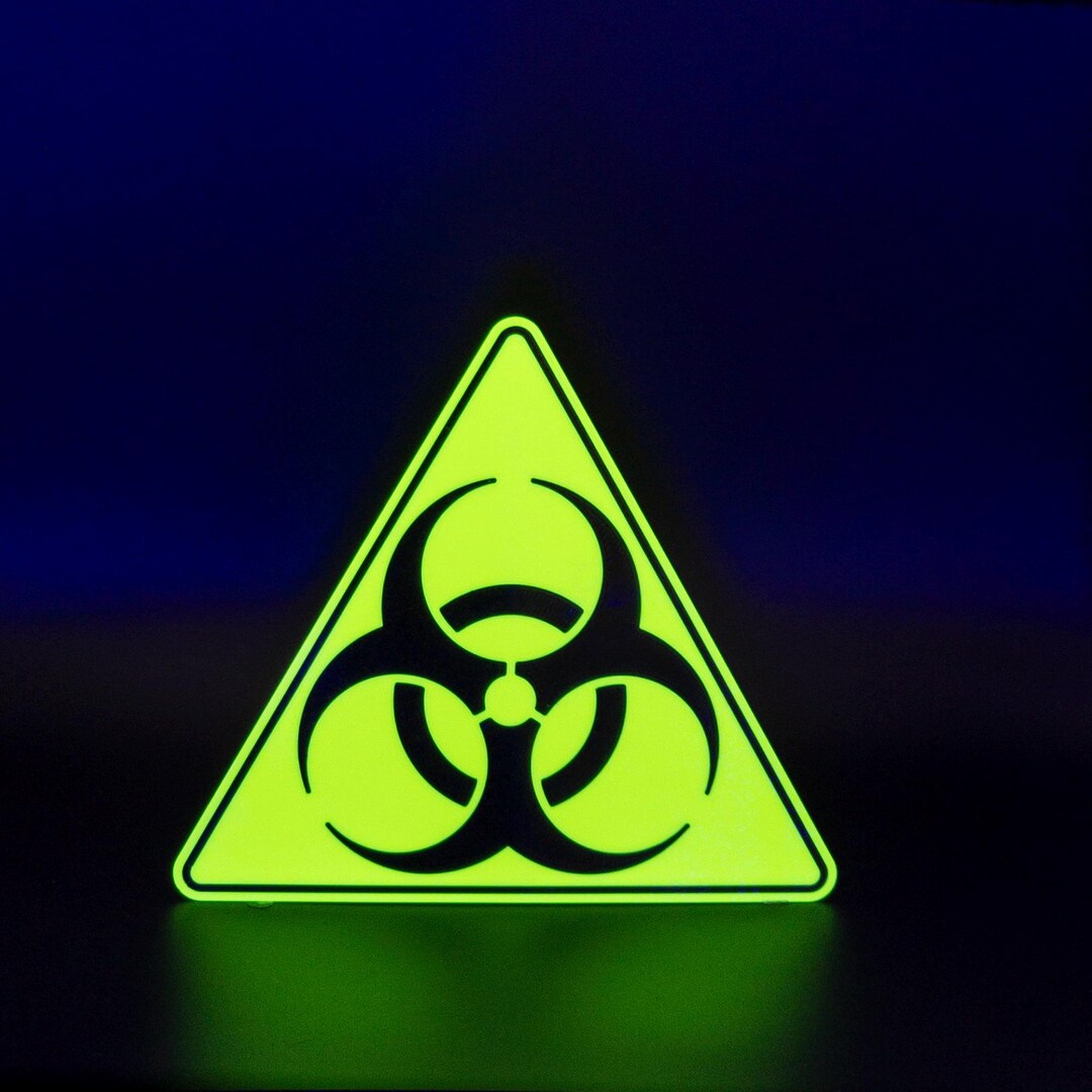 Biohazard Sign UV Black Light Reactive Game Room Bar Man Cave Arcade ...