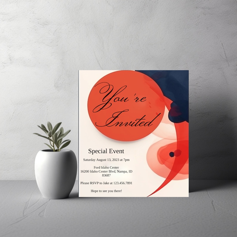 Modern Invitation Special Event Invitation Simple You're - Etsy